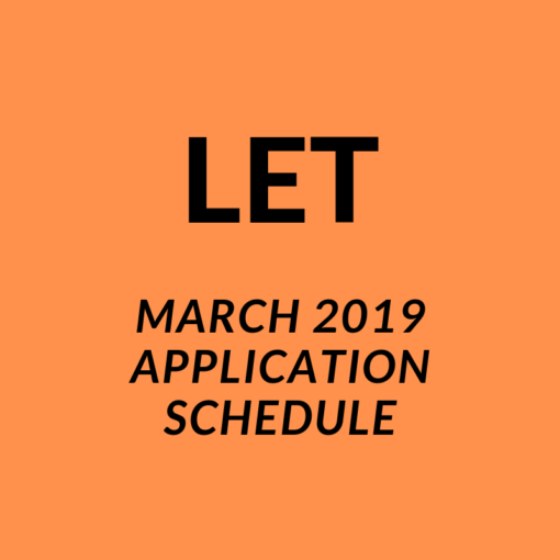 March 2019 LET Filing Schedule - LETPasser.com